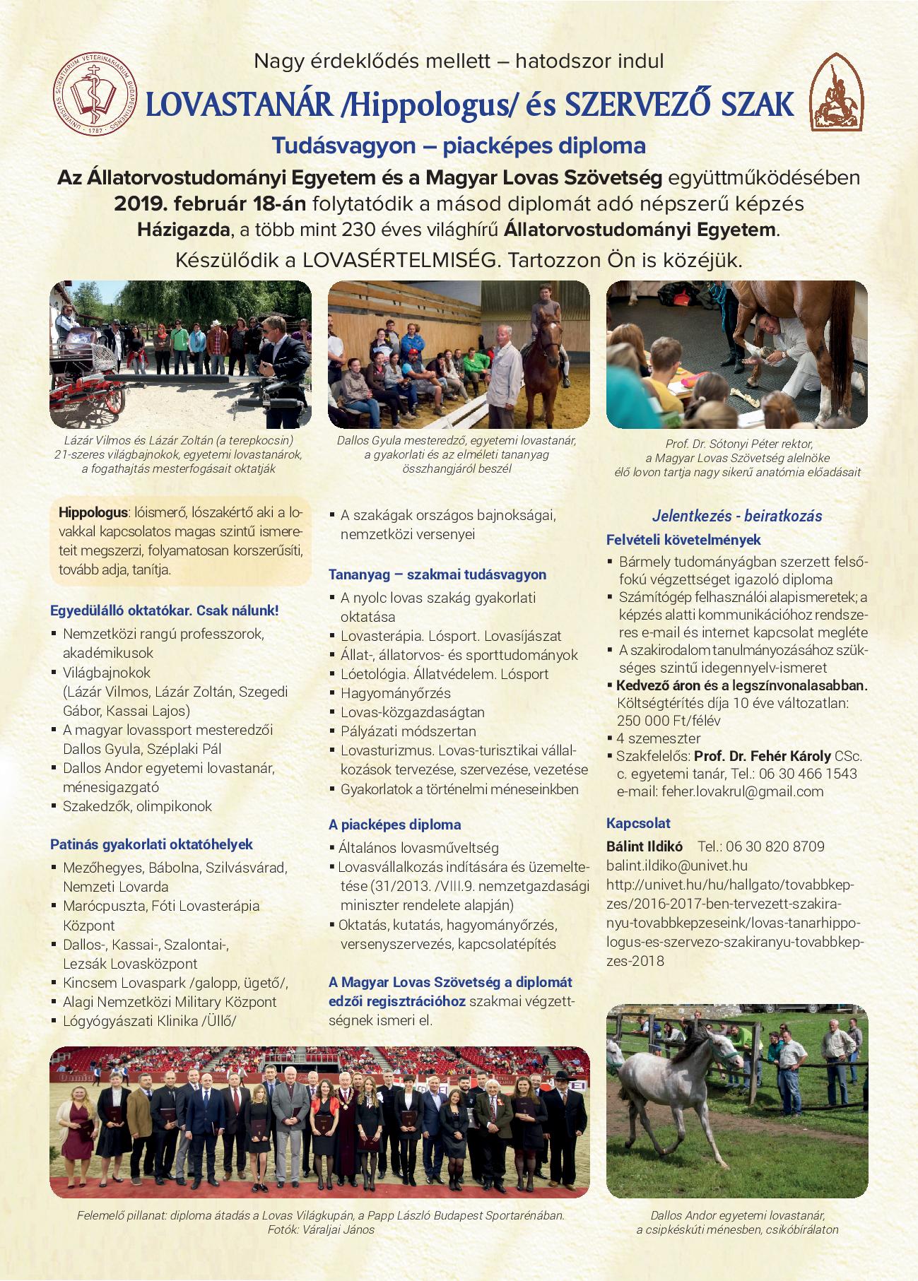 Lovastanár és szervező szak – A Magyar Lovassport Szövetség Hivatalos ...